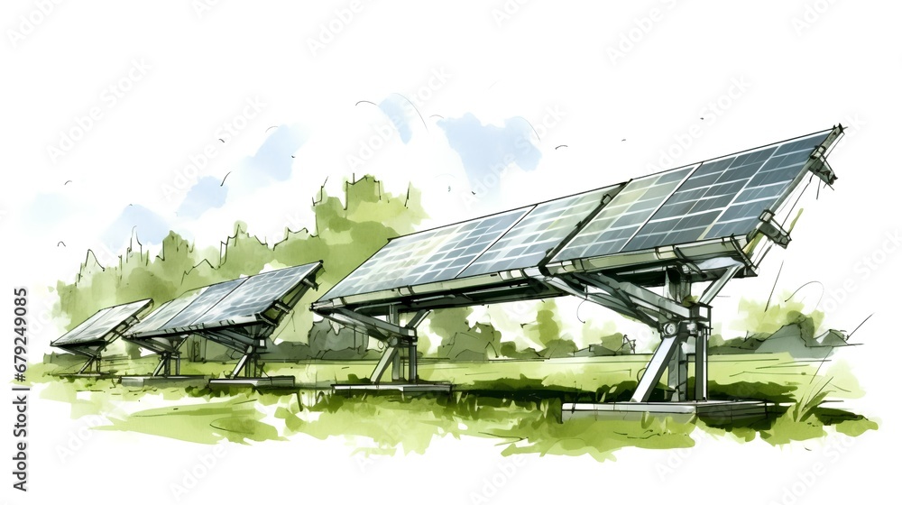 A conceptual illustration of a large scale solar panel farm project ...