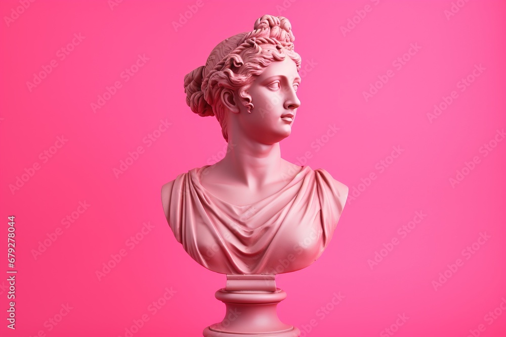 Gypsum copy of ancient statue Venus head isolated on v background ...