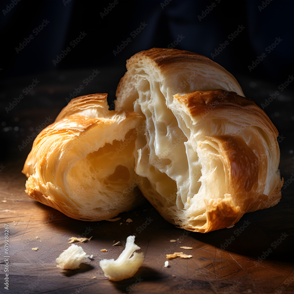 ภาพประกอบสต็อก homemade french pastries made from croissant dough with ...