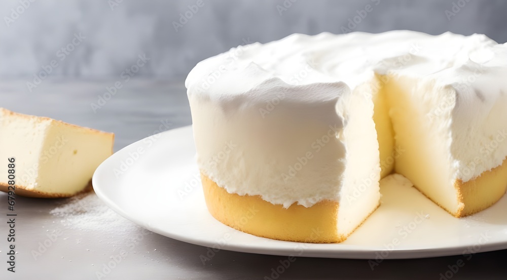 Angel food cake: light and airy texture Made with whipped egg whites ...