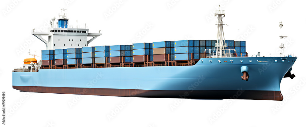 Large container ship on transparent background PNG. Large cargo ship ...
