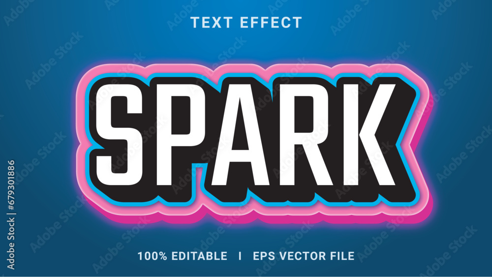 Best 3d editable spark text effect vector graphic style Stock Vector ...
