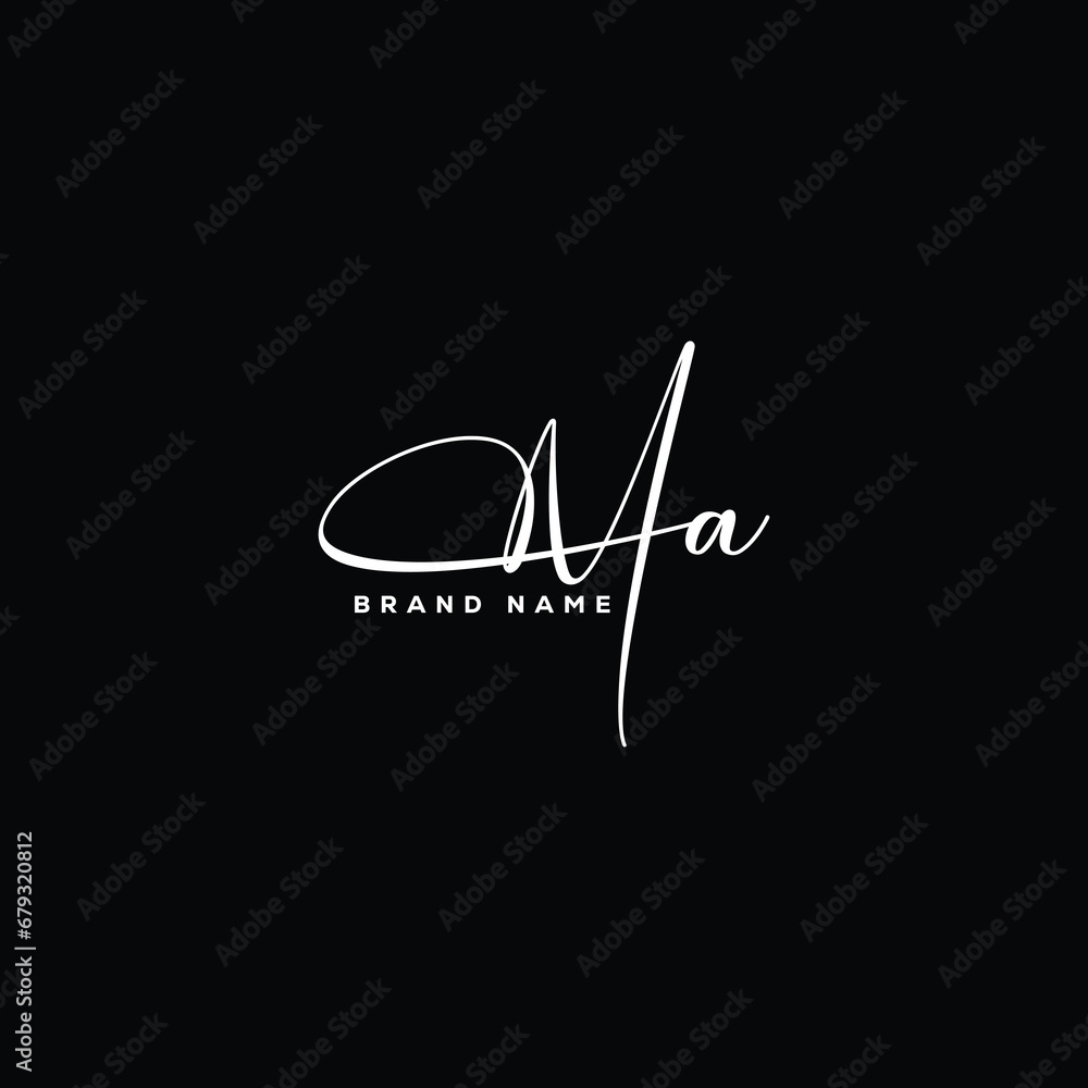MA initials signature logo. MA handwriting logo vector templates. MA ...