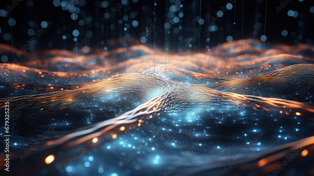 Data flow, informational infinity. Digital footprint, data collection ...