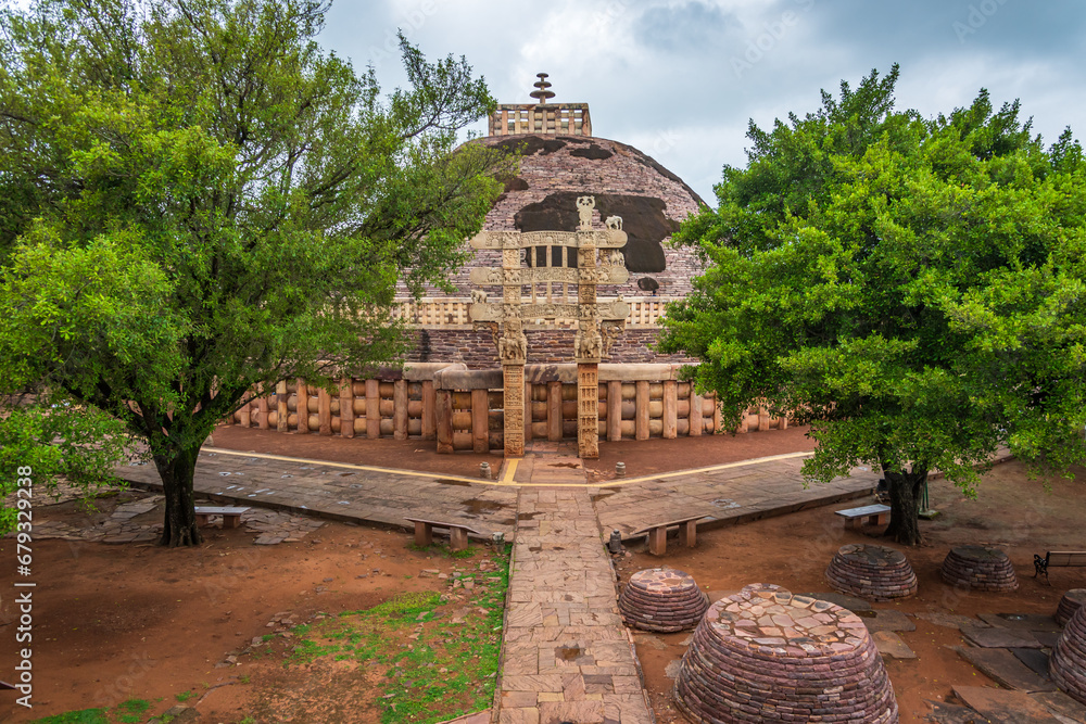 Sanchi Stupa is one of the oldest stone structures in Buddhist complex ...