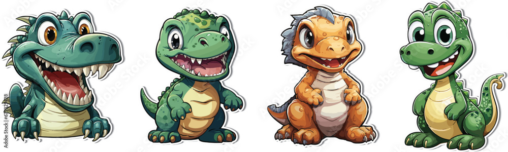T-Rex Iconic Art - Cute Cartoon Sticker. Join the jamboree with our ...