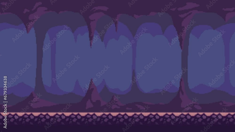 Vidéo Stock Pixel art loop animation of underground cave. Animated 8 ...