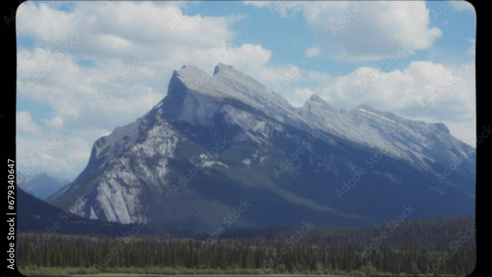 Beautiful Rundle Mountain peak in Banff National Park in Canada ...