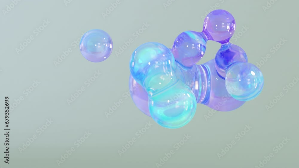 Metaball animation of morphing liquid blobs. Background of 3D Abstract Colorful Metaballs ...