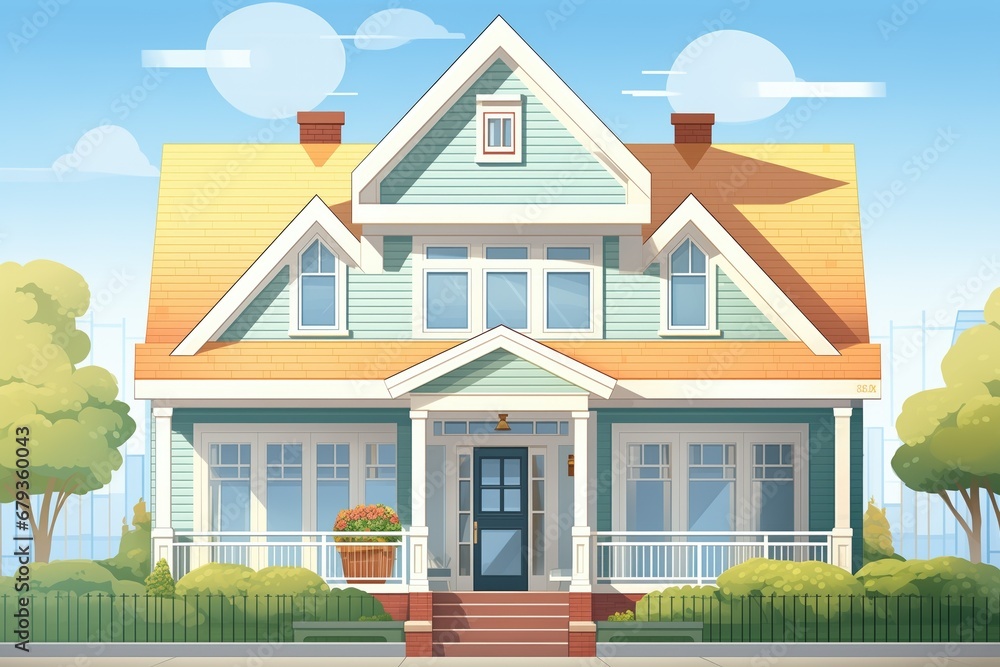 traditional dutch colonial style house with dormer windows standing ...