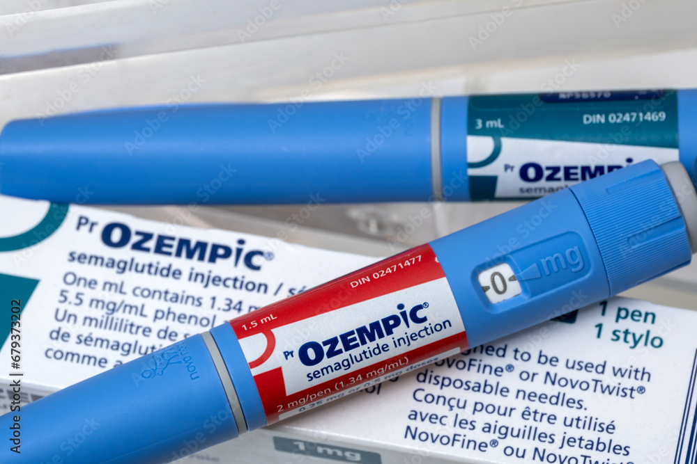 Ozempic semaglutide injection pens and box. Ozempic is a medication for ...
