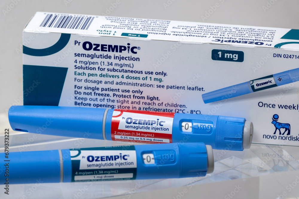 Foto de Ozempic semaglutide injection pens and box. Ozempic is a ...