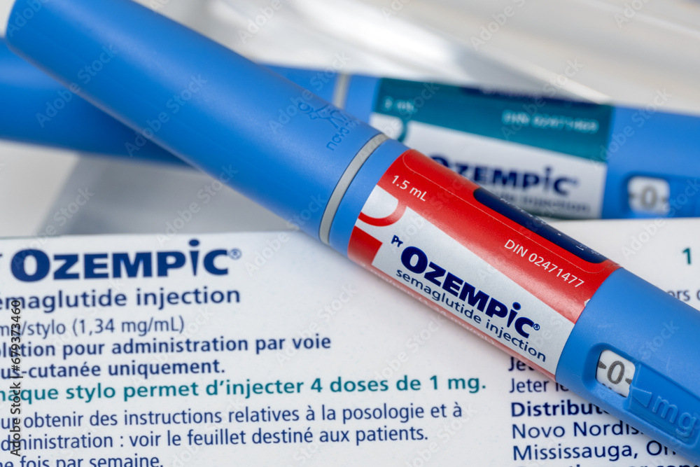 Ozempic semaglutide injection pens and box. Ozempic is a medication for ...