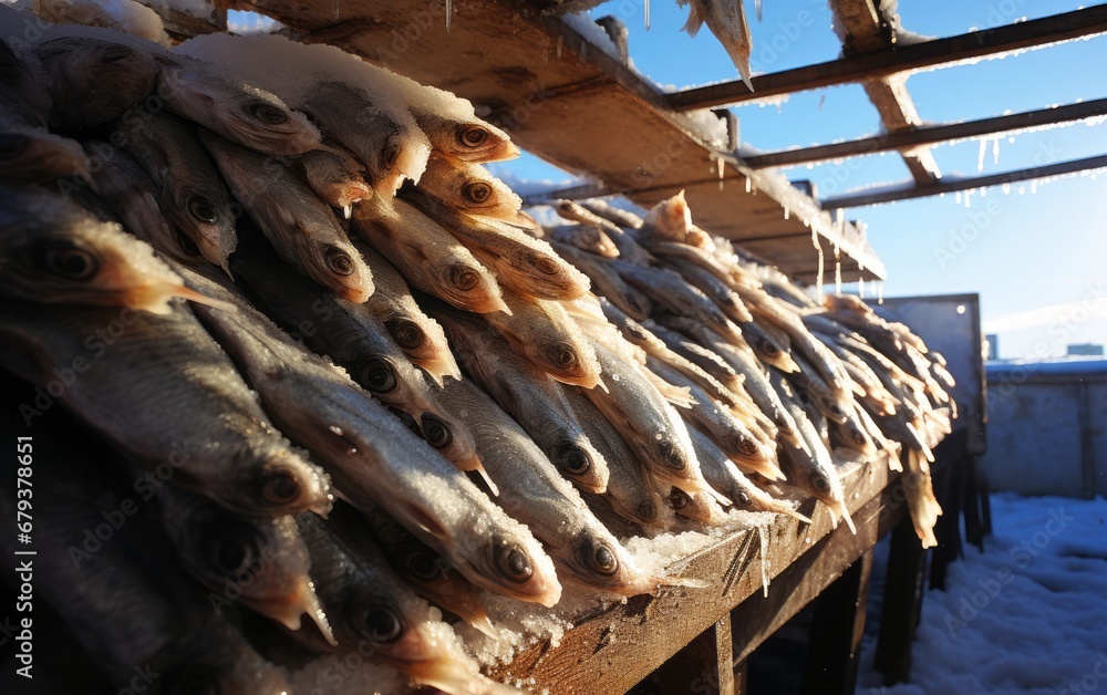 frozen fish on a commercial vessel. Stock Photo | Adobe Stock