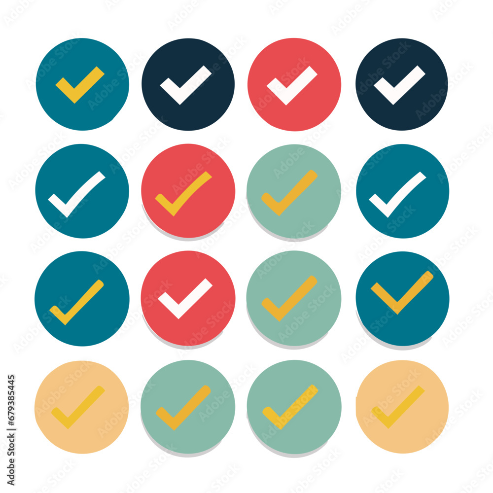 Check mark icons set. Check marks symbol collection. Simple check mark. Quality sign icon ...