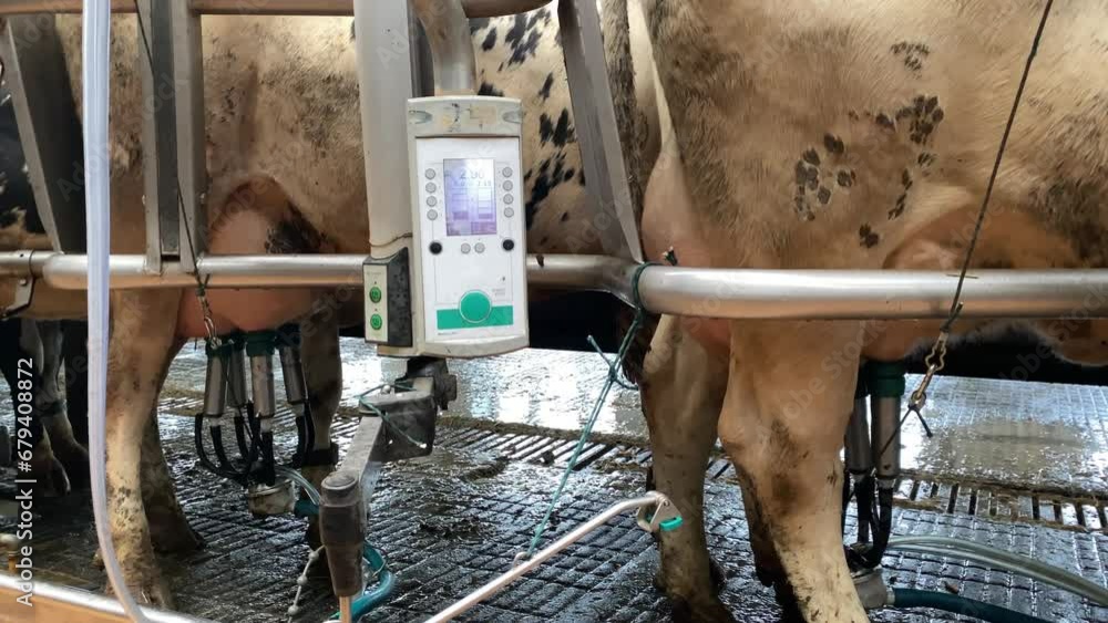Electronic milk meter measures how many liters of milk a cow produces ...