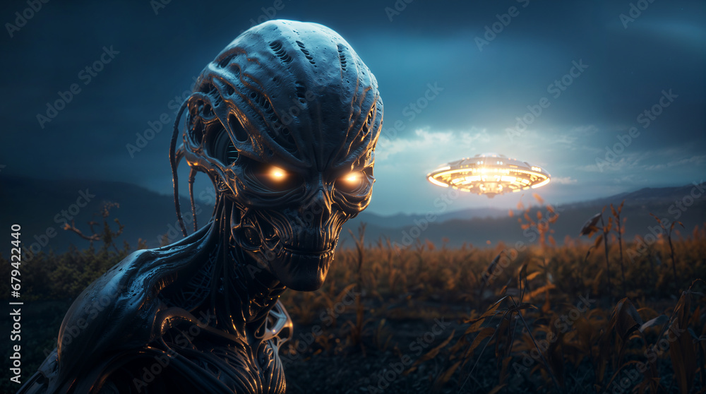 Alien UFO invasion wallpaper, extraterrestrial being first encounter ...