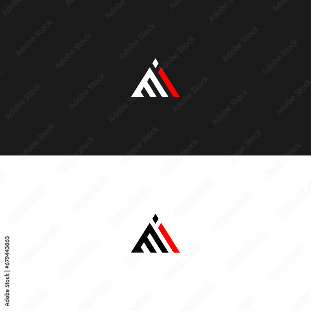 MI logo. M I design. White MI letter. MI, M I letter logo design ...