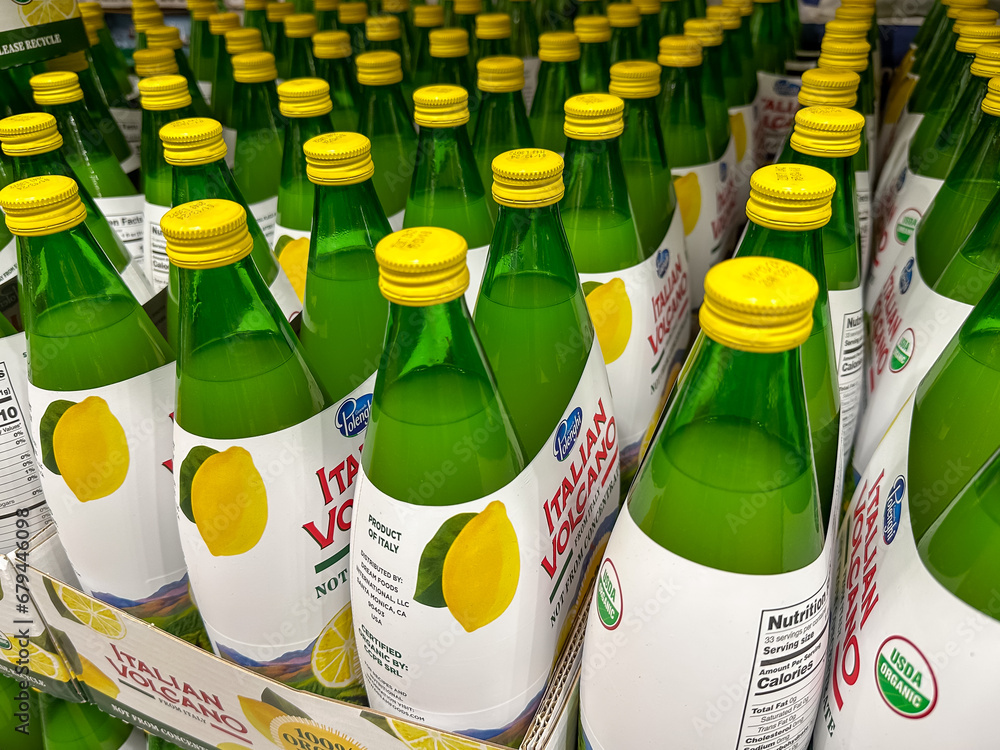 BAXTER, MN - 24 JUN 2023: Italian Volcano Lemon Juice on display and ...