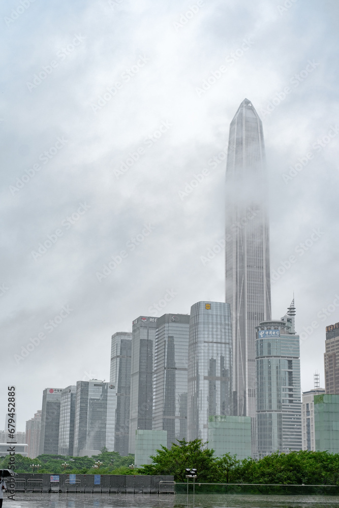 SHENZHEN, CHINA - OCTOBER 26, 2023: High-rise buildings in Futian ...