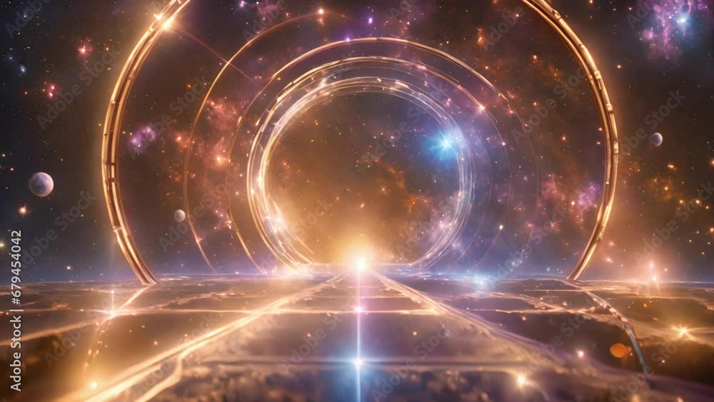 Galactic Gates Travel through endless array sparkling celestial ...