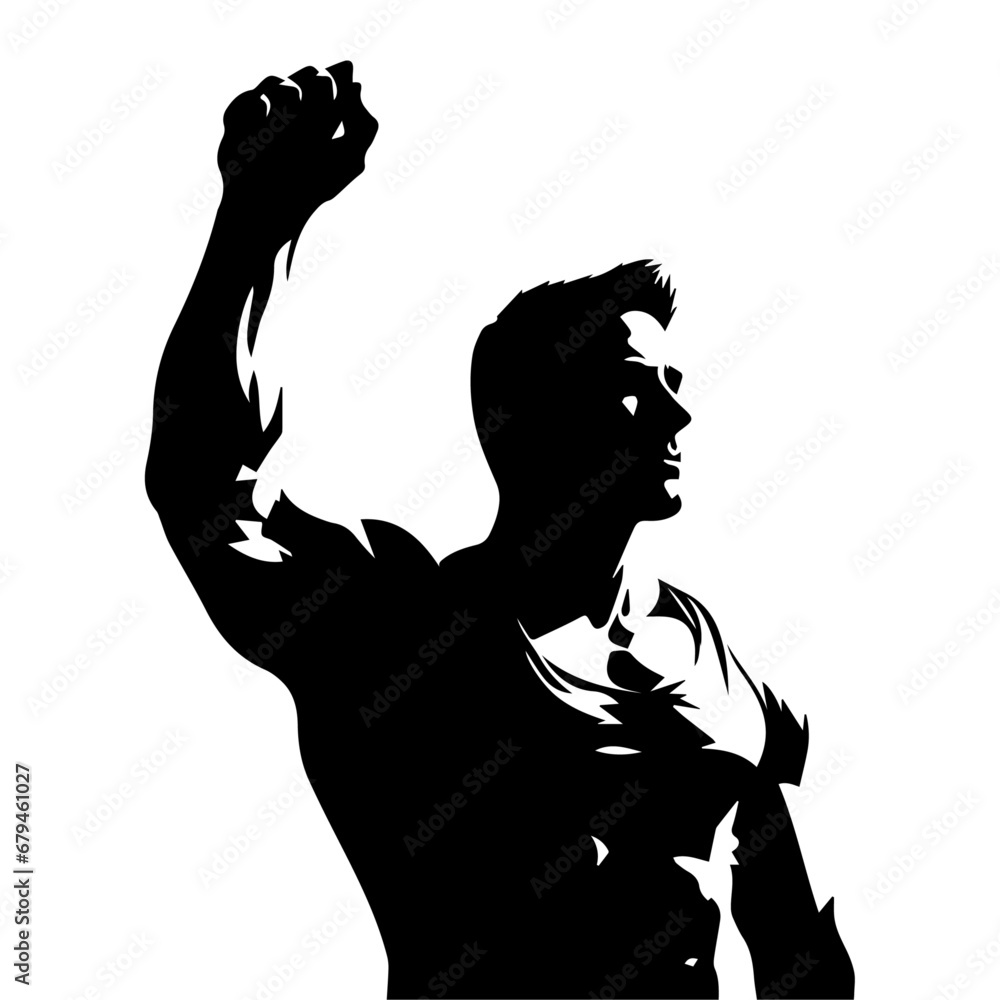 Vetor de Handsome Muscular, Bodybuilder Flexing Muscles, muscular ...