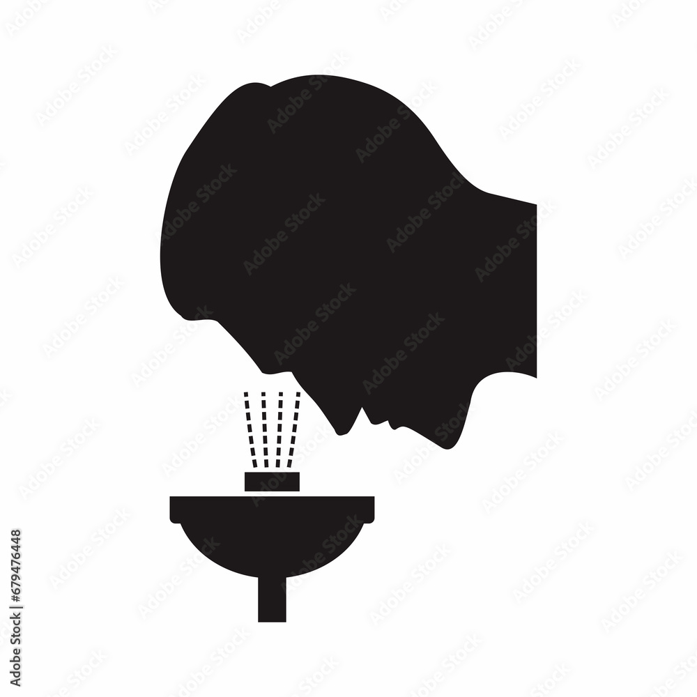 Sign and symbol of eyewash station for emergency facility of chemical ...