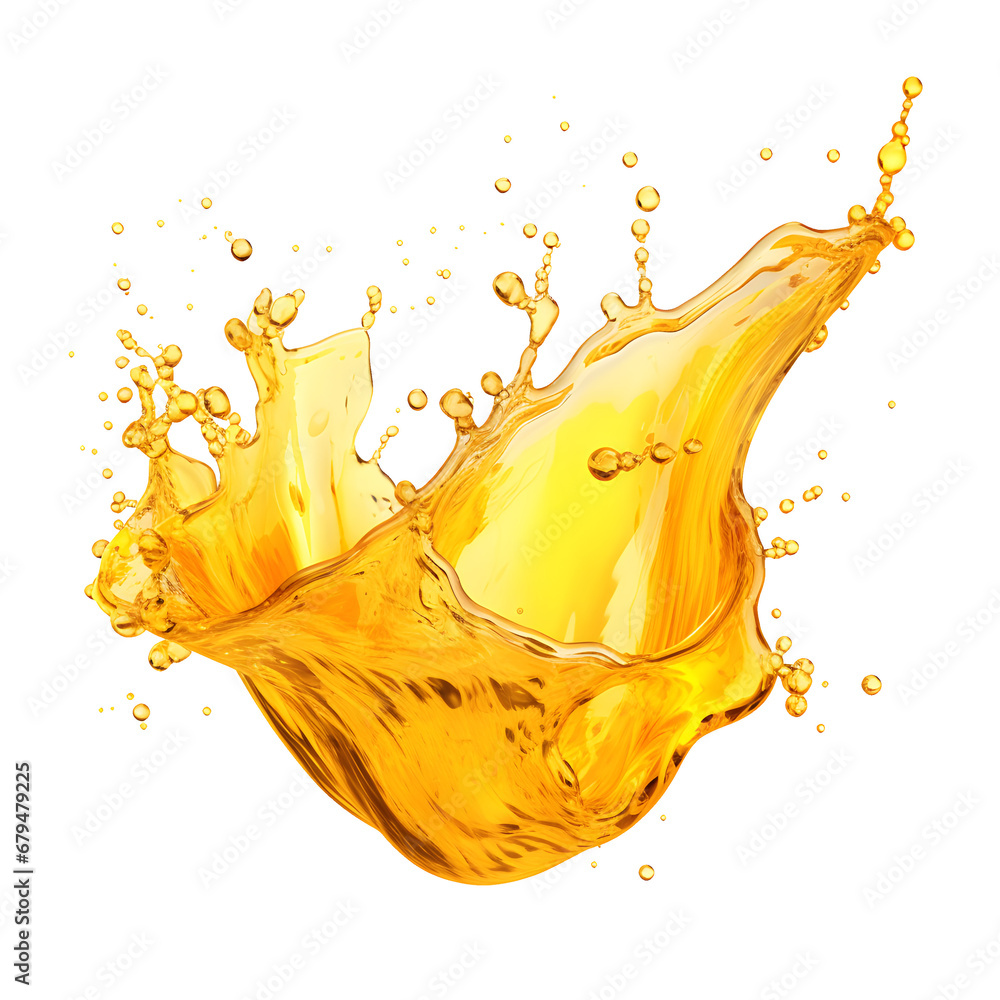 yellow liquid splash isolated on transparent background - design ...
