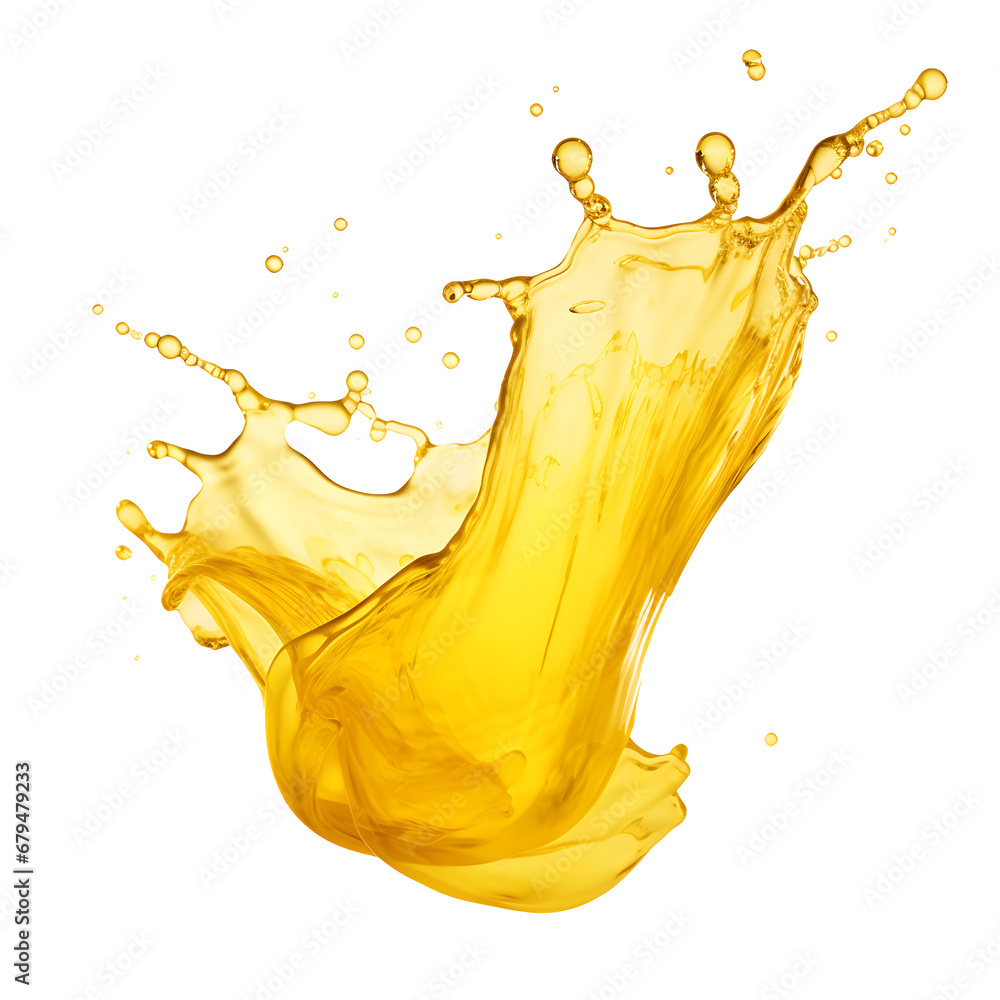 yellow liquid splash isolated on transparent background - design ...