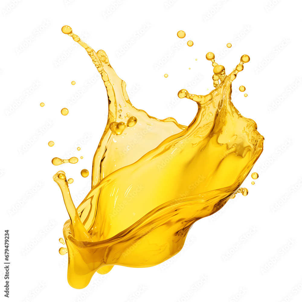 yellow liquid splash isolated on transparent background - design ...