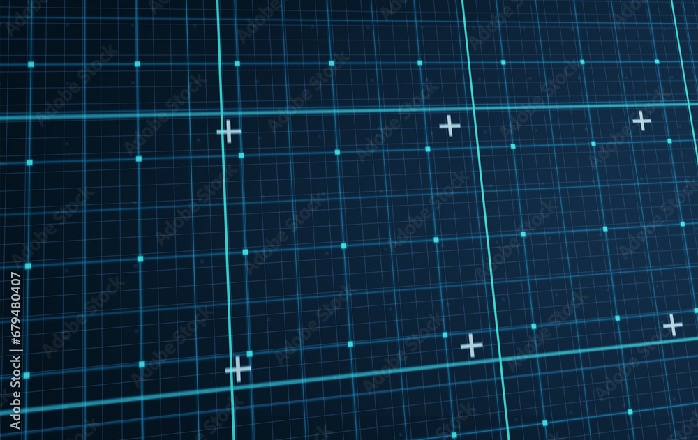 Digital png illustration of black screen with blue grid on transparent ...