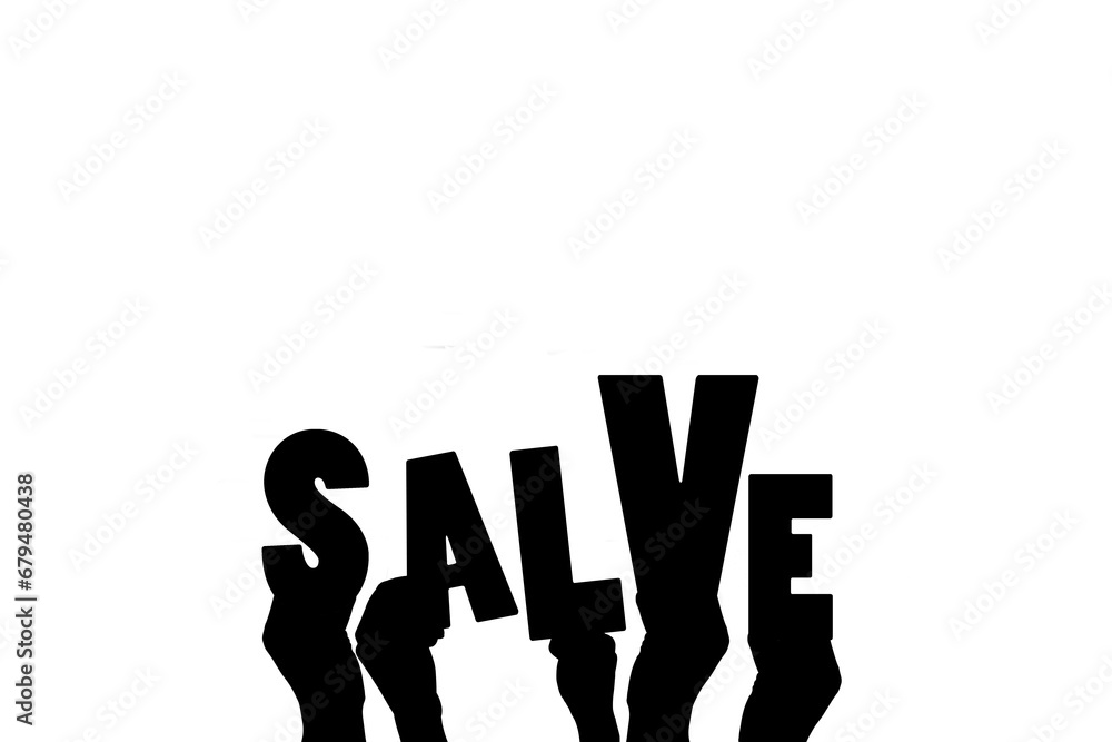 Digital png illustration of hands and salve text on transparent ...