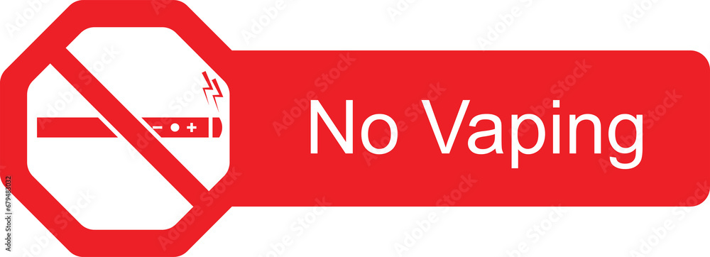 Digital png illustration of red negation symbol with no vaping text on ...
