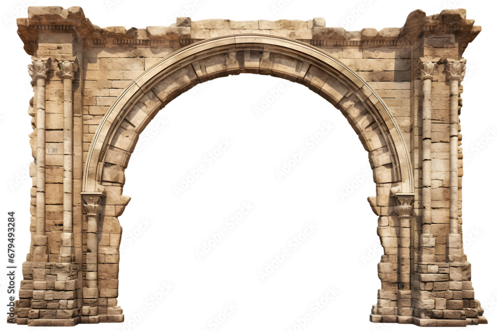 historical, stylized, old arch isolated on white bacgorund isolated on ...