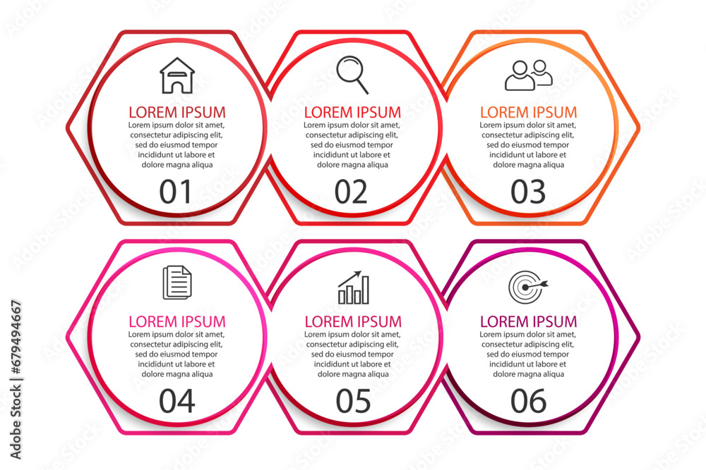 Simple Business Infographic design, vector template with colorful lines ...