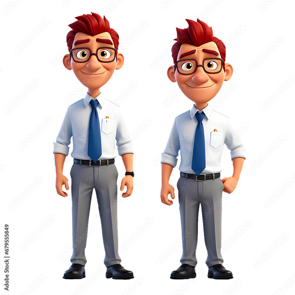 two businessmen 3D cartoon illustration , businessman mascot design ...