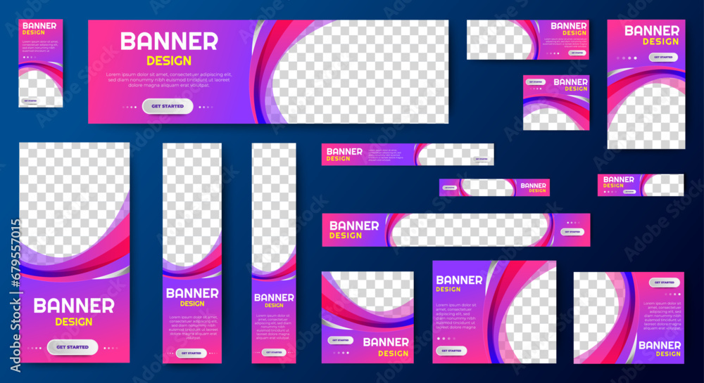 Set of promotion kit banner template design with modern and minimalist ...