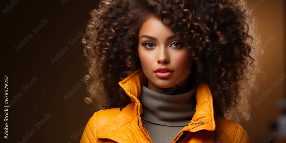 Afroamerikanisches Model Gesicht in super modernen Designer Outfit mit ...