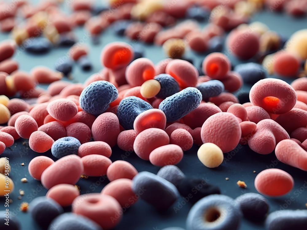 Ilustração do Stock: Microscopic illustration of rod-shaped bacteria ...