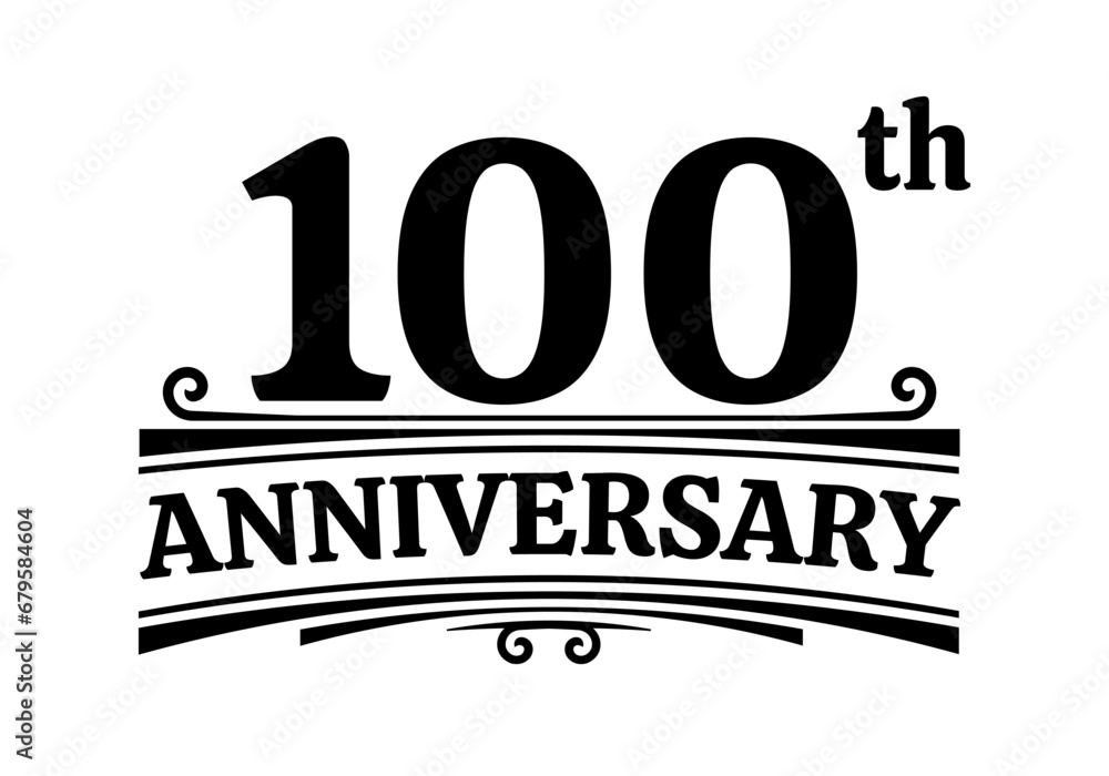 Vetor de 100 years anniversary logo, icon or badge. 100th birthday ...