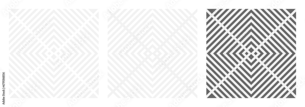 Set of seamless gray diamond pattern made from straight lines to create ...