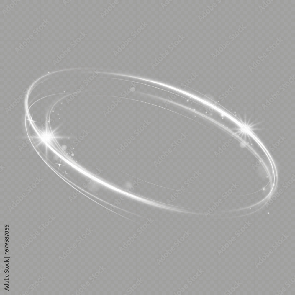 Light white Twirl. Curve white line light effect.Smooth holiday light ...