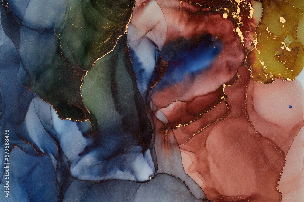 Natural luxury abstract fluid art painting in liquid ink technique ...