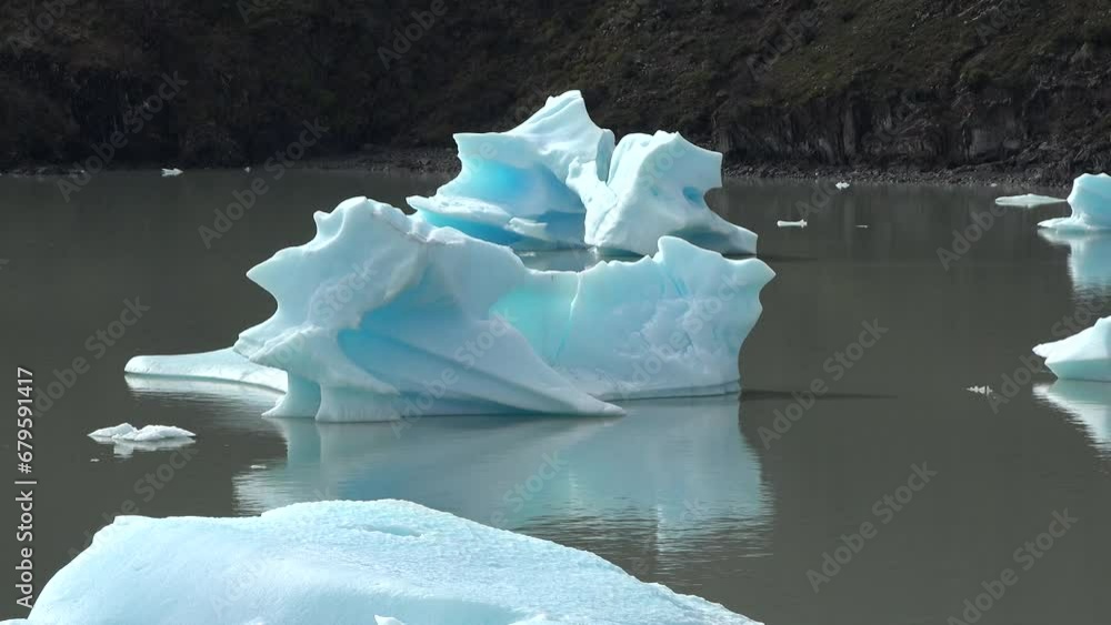 Glaciers and icebergs. Global warming, climate and weather change ...