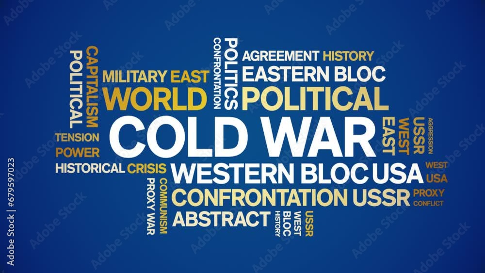 Cold War animated tag word cloud;text design animation kinetic ...