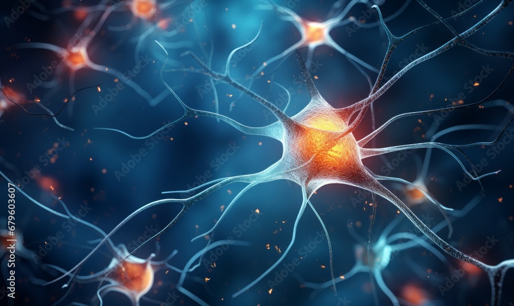 Neuron cells neural network under microscope neuro research science ...