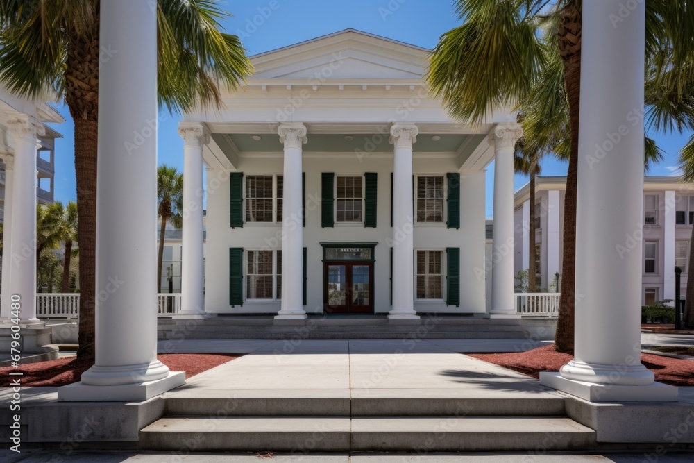 greek revival courthouse with twin pillars Stock Photo | Adobe Stock