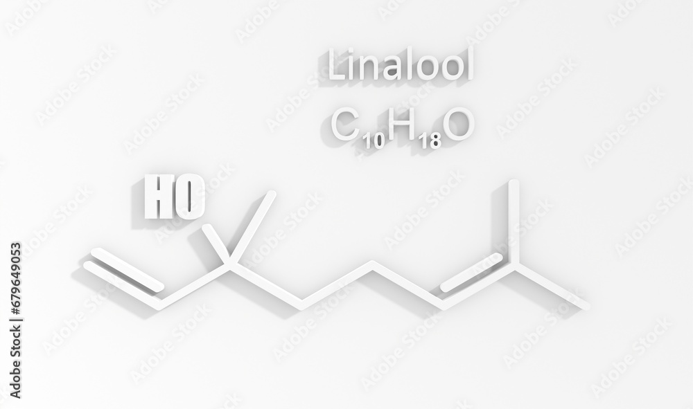 Structural chemical formula of linalool. Linalool is an aromatic ...