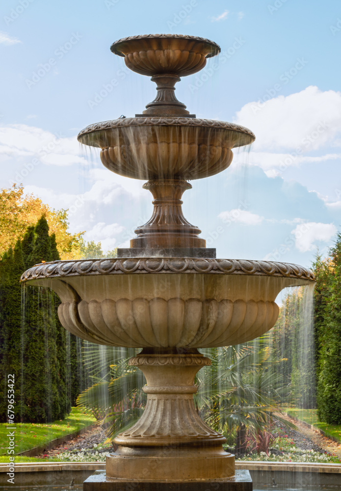 The three tiered water fountain statues in Regents park. which creates ...
