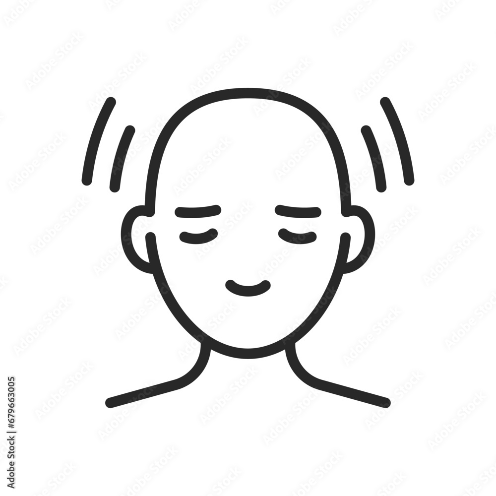 Stress Resistance Icon. Vector Outline Editable Isolated Sign of a Calm ...